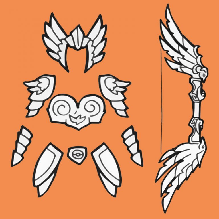 Layered arm armor pattern - Pretzl Cosplay