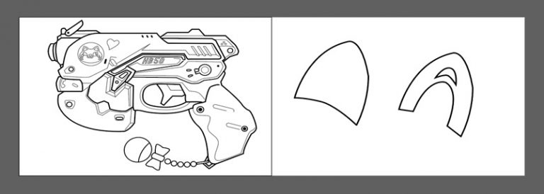 DVA gun and cat ears blueprints and cosplay tutorial - Pretzl Cosplay