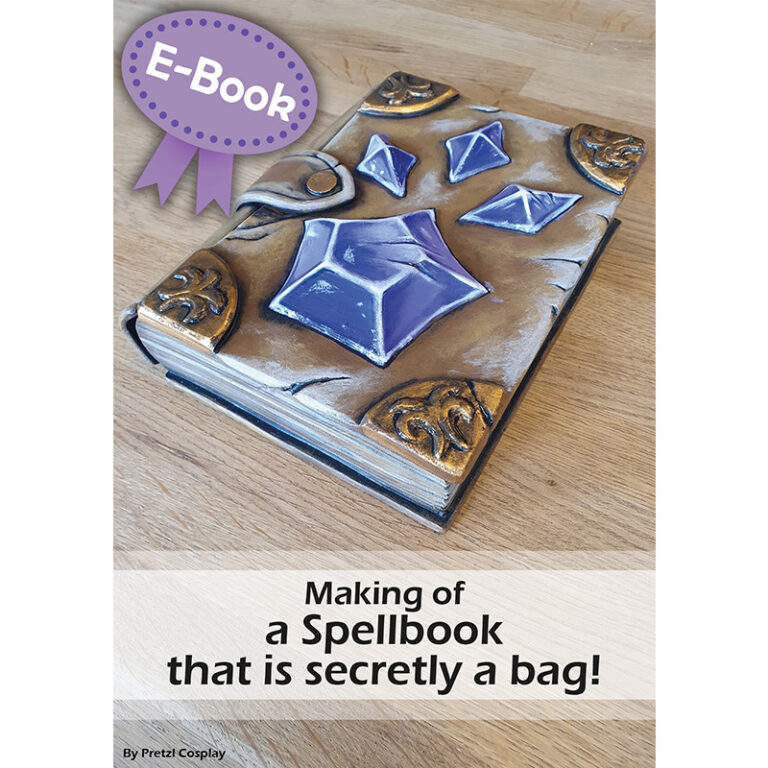 Spellbook bag foam crafting pattern and tutorial - Pretzl Cosplay