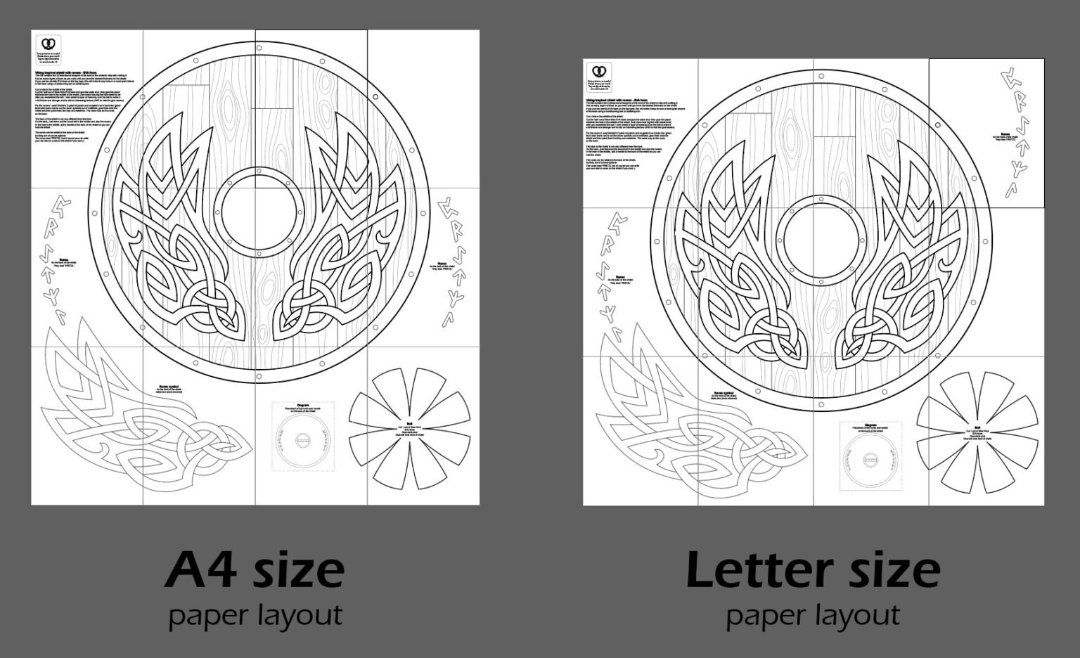 Viking shield foam crafting pattern and tutorial - Pretzl Cosplay