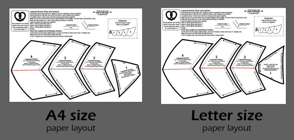 Arm armor (bracers) pattern collection - 10 patterns - Pretzl Cosplay