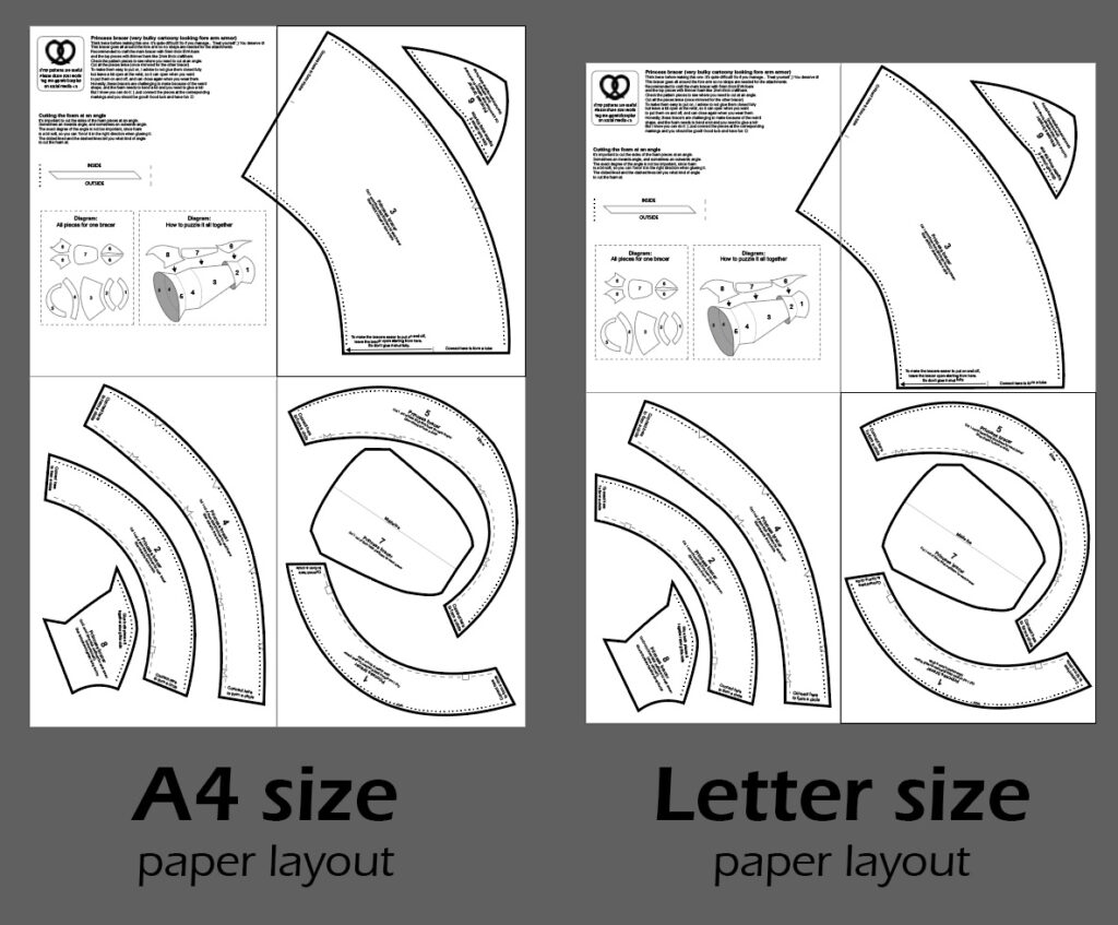 Princess arm armor pattern - Pretzl Cosplay