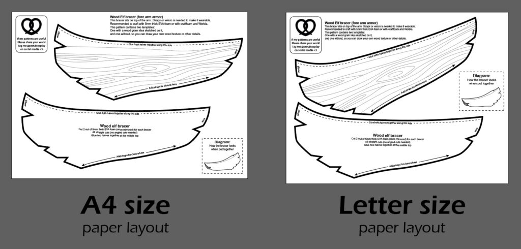 Arm armor (bracers) pattern collection - 10 patterns - Pretzl Cosplay