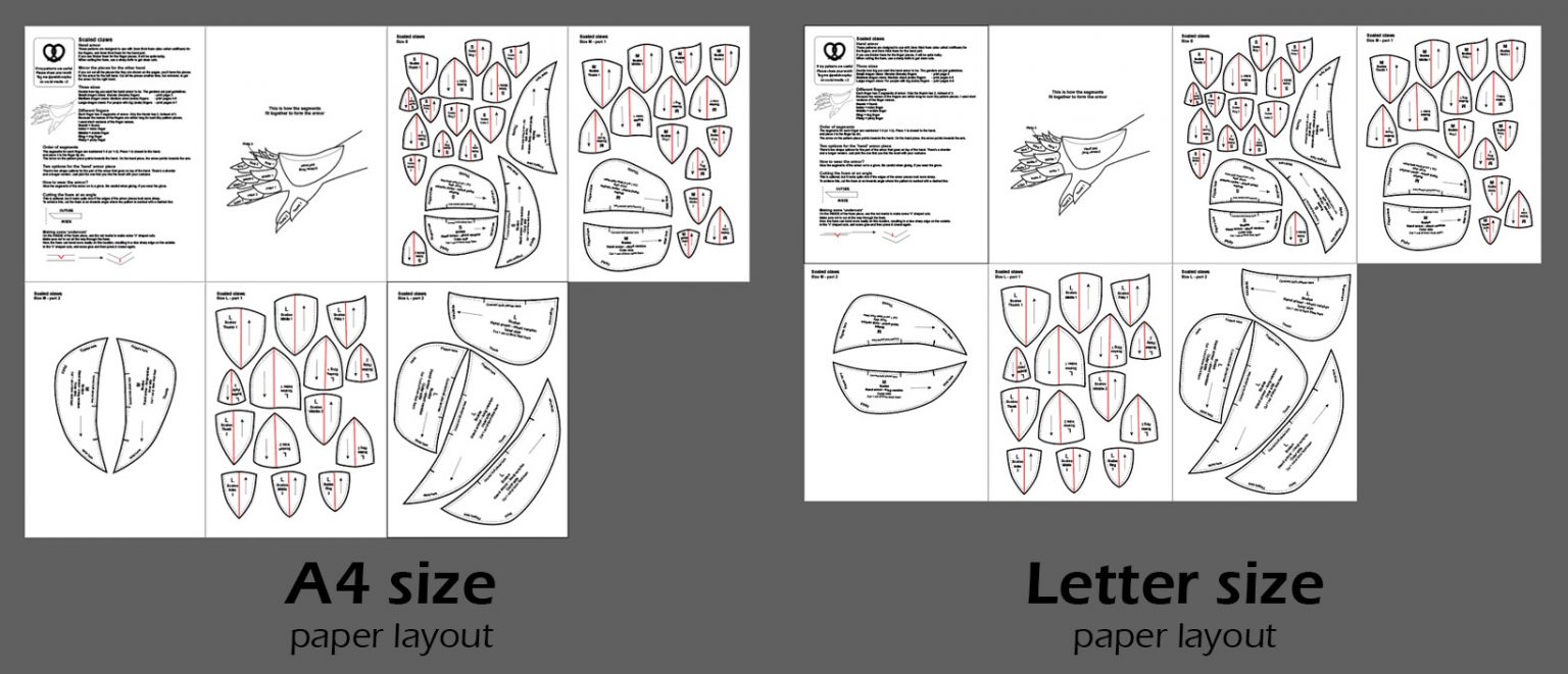 Hand armor (claws and gauntlets) pattern collection - 5 patterns ...